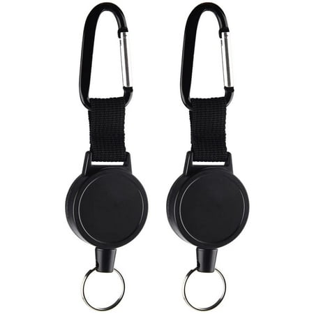 2 pcs Heavy-duty Retractable Key Fob Retractable ID Badge Holder with ...