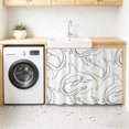 Abstract Sharks Cabinet Curtains for Kitchen 10"W x 11"L, Black Line ...