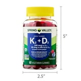 Spring Valley Vitamin K2 + Vitamin D3 Supplement Vegetarian Gummies for ...