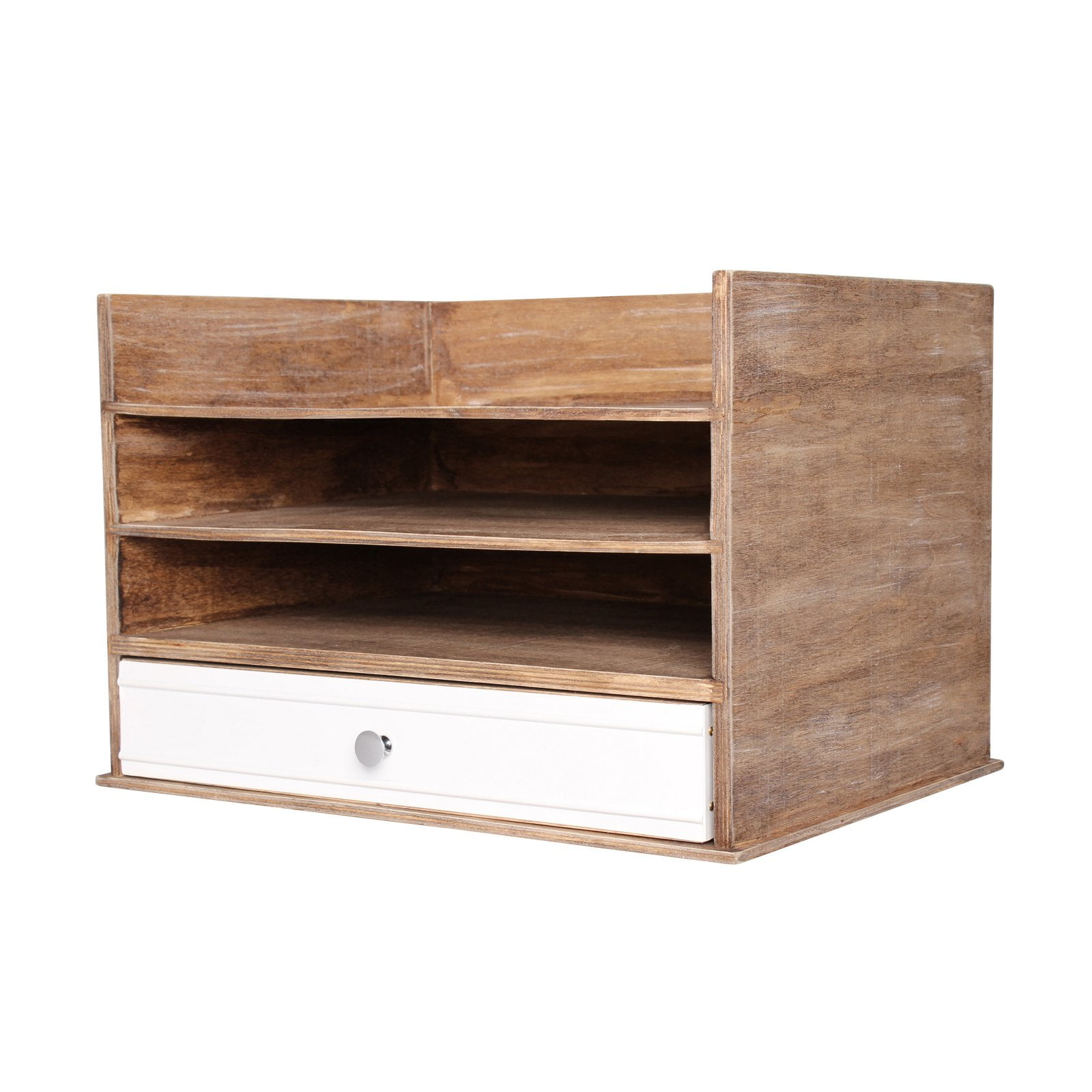 Kate and Laurel Industrious Desktop Wood Letter Tray - Walmart.com