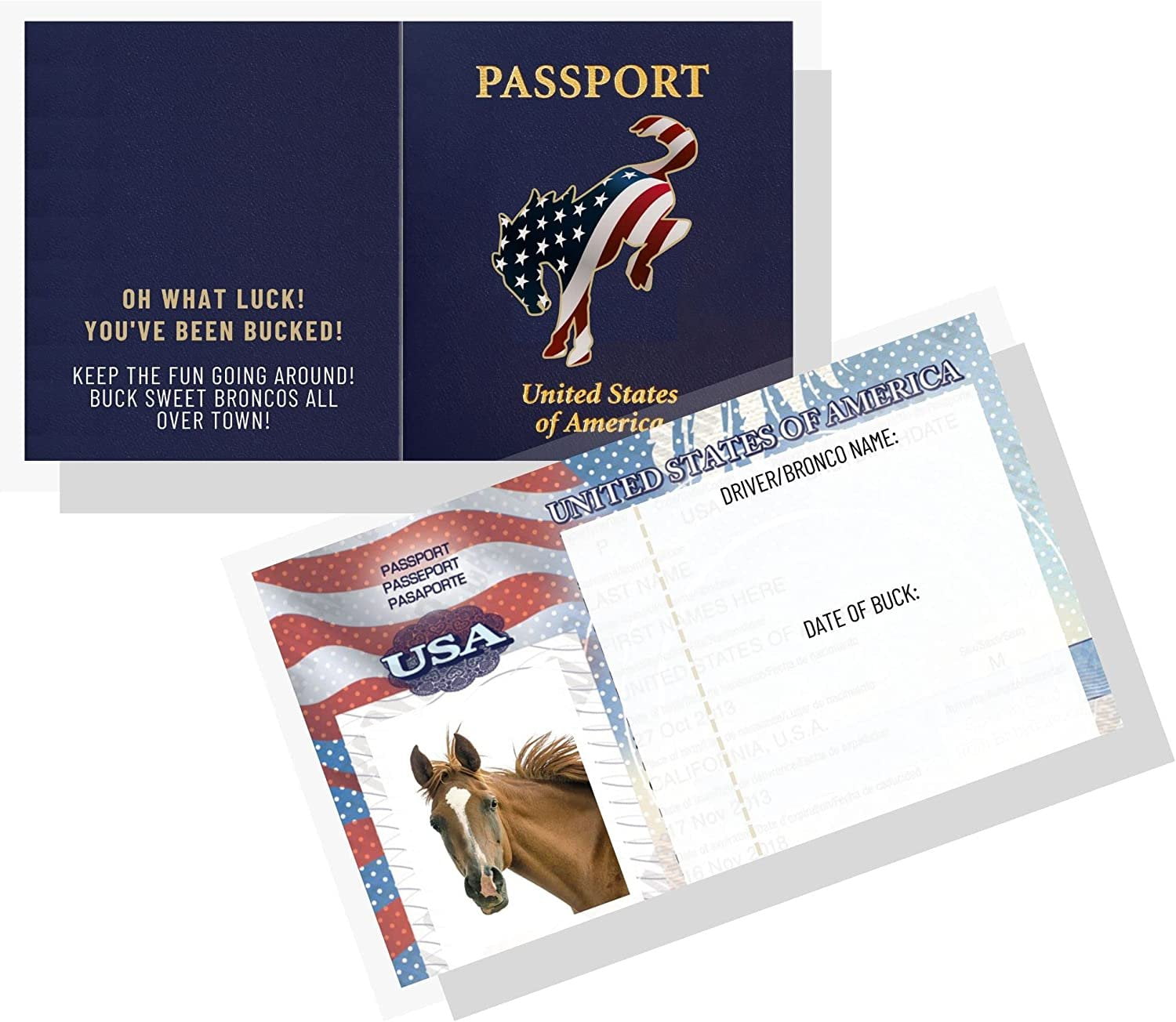 Buck Buck Bronco Youve Been Bucked Cards Tags 50 pack Mini Horse ...