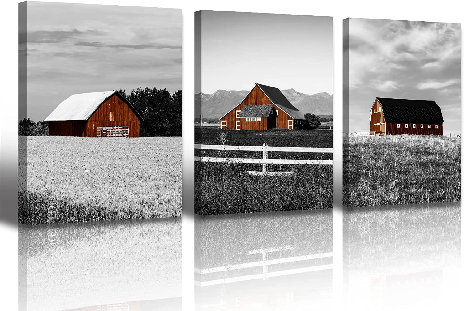Farmhouse Decor Western Wall Art - Black and White Vintage Canvas Print ...