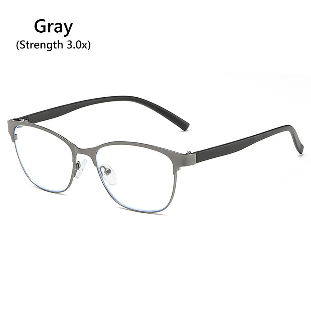 for Men & Women Half Frame Spring Hinge Semi-Rimless Reading Eyeglasses ...