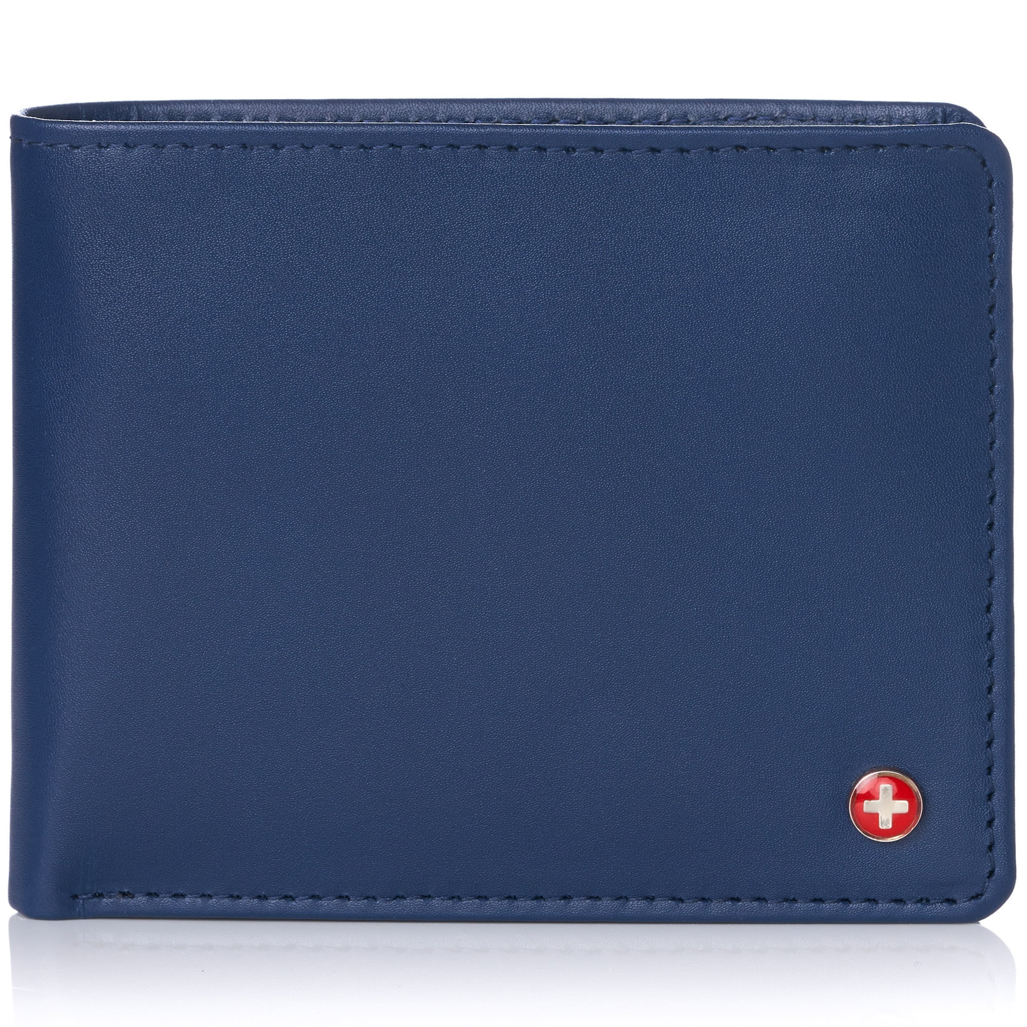 Alpine Swiss RFID Mens Wallet Deluxe Capacity Passcase Bifold Two Bill ...