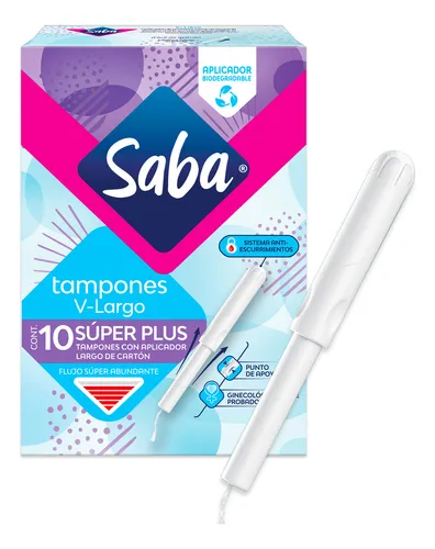 Saba Super Plus Tampons with Applicator 10 pcs | Walmart en línea