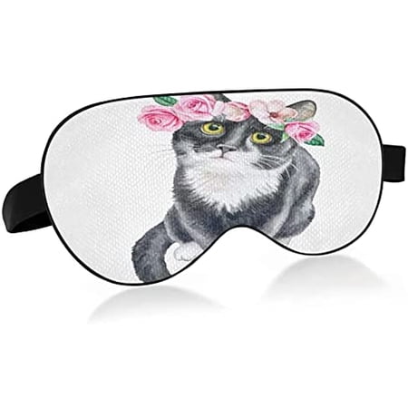 S eep Mask Cute Cat with Wreath Eye Mask for S eeping Cute Cat with ...