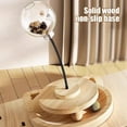 A Solid Wood Spring Rotating Catnip Toy Set With Food Dispenser Leak ...