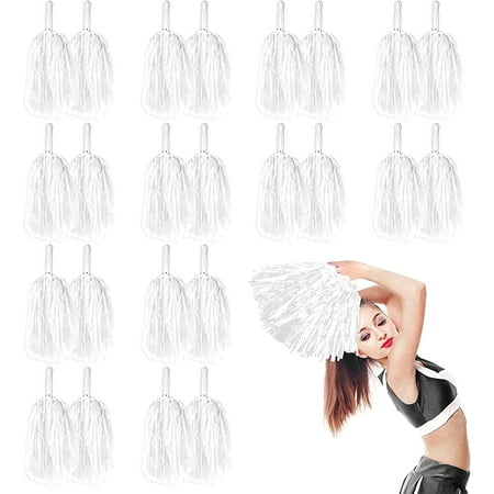 24 Pcs Metallic Cheerleading Pom Poms for Kids, Cheerleaders Cheer Pom ...