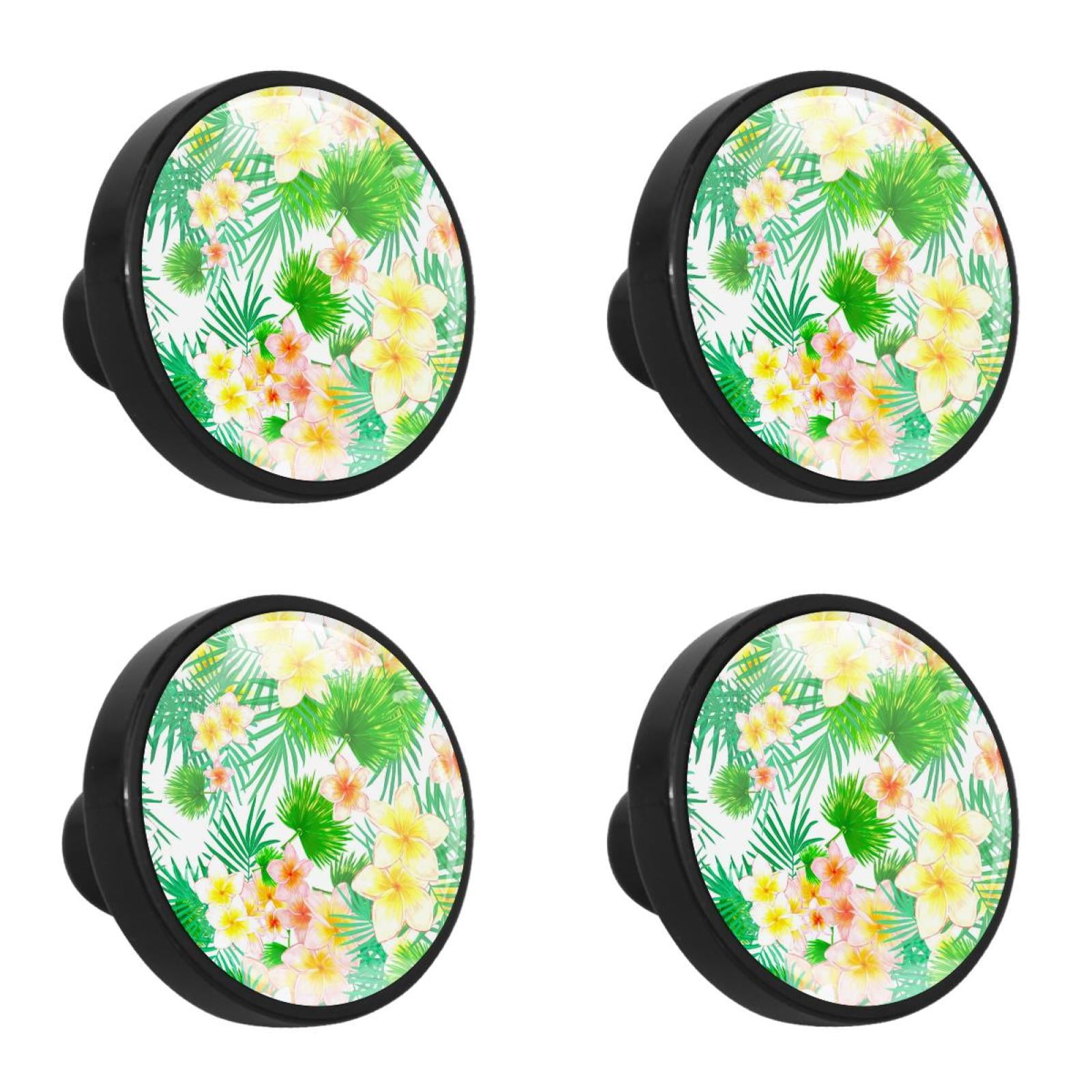4 Pcs Tropical Fresh Leaves Knobs for Kitchen Cabinet Cupboard Dresser ...