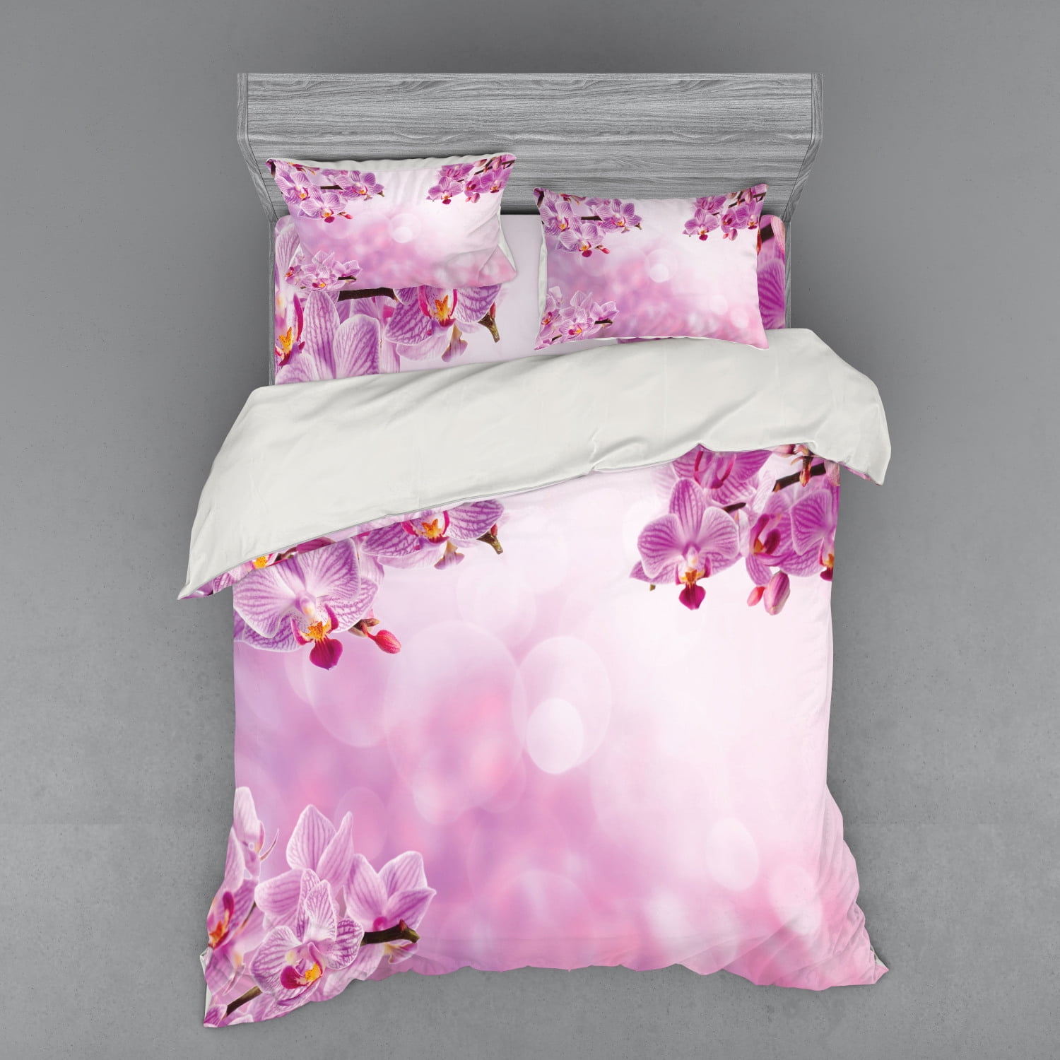 Ambesonne Pink Bedding Set 4 Pcs, Orchid Spring Petals Spa, Queen, Pink ...