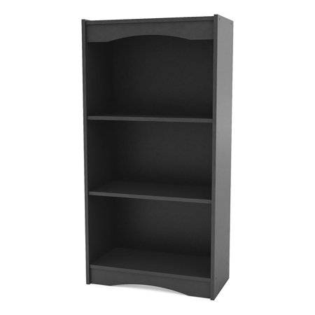 Atlin Designs 3 Shelf Transitional Wood Bookcase in Midnight Black ...