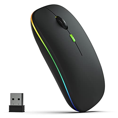 LED Rechargeable Wireless Mouse, Bluetooth Mouse for Laptop MacBook ...