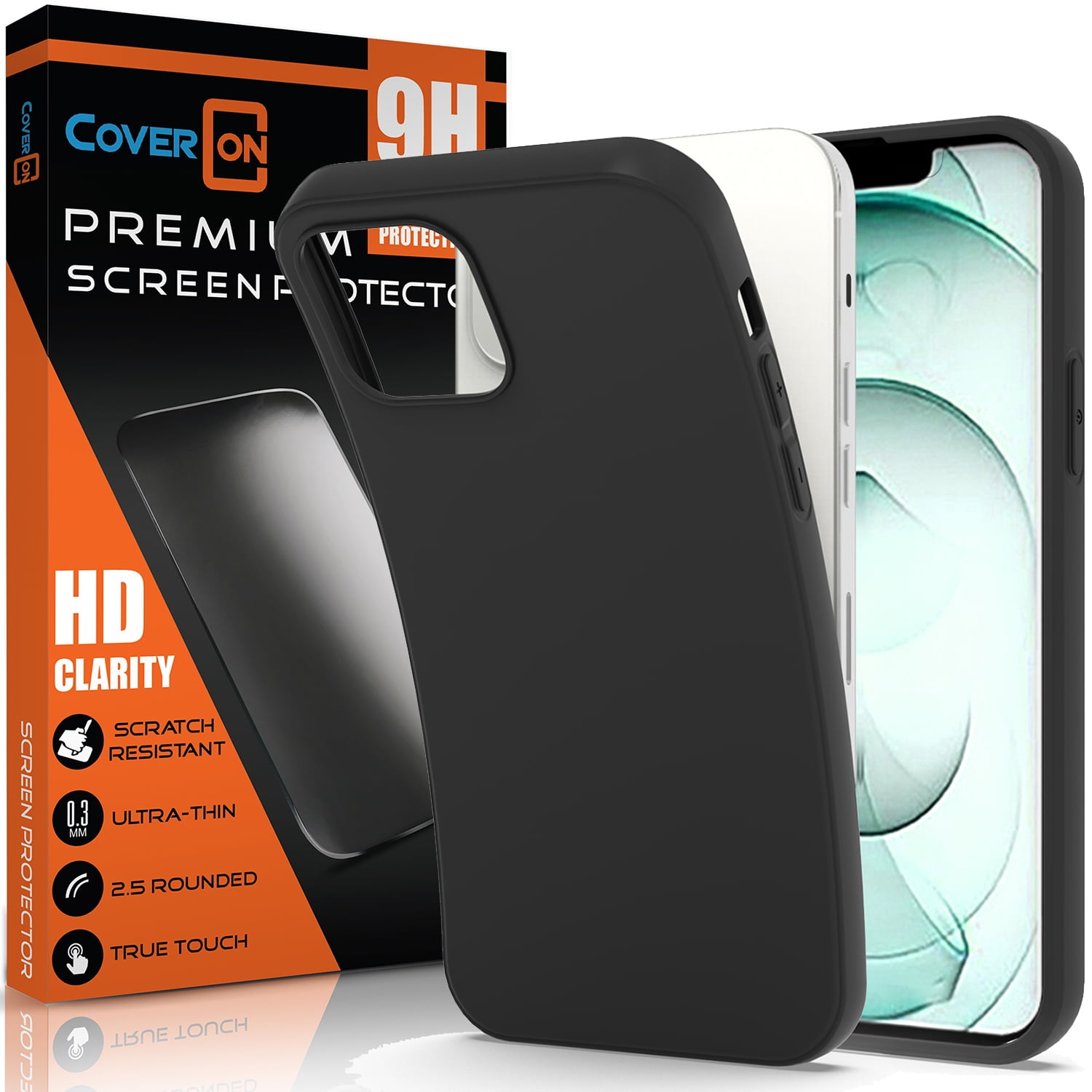 CoverON For Apple iPhone 13 Case and Screen Protector Tempered Glass ...