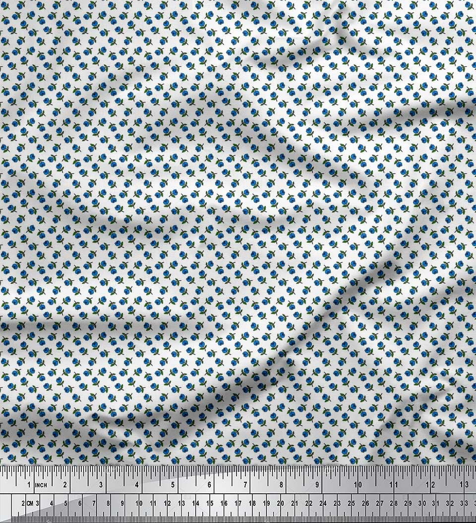 Soimoi Modal Satin Fabric Leaves & Floral Small Print Fabric by The ...