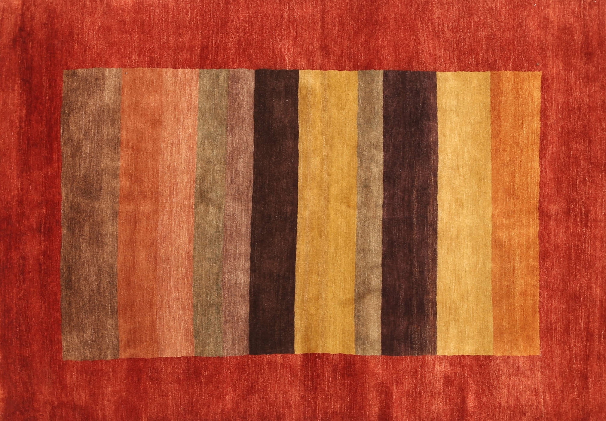 Ahgly Company Indoor Rectangle Contemporary Orange Abstract Area Rugs ...