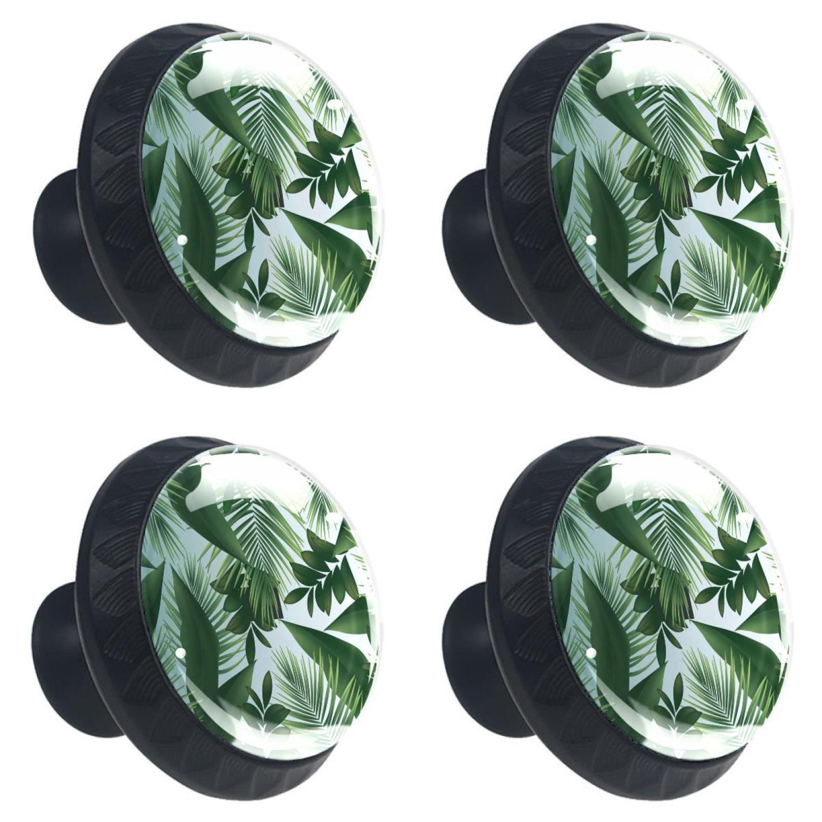 4 Pcs Exotic Green Leaves Knobs for Kitchen Cabinet Cupboard Dresser ...