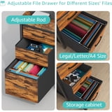 Lufeiya Computer Desk with Fabric File Drawers Cabinet, 47 Inch Home ...