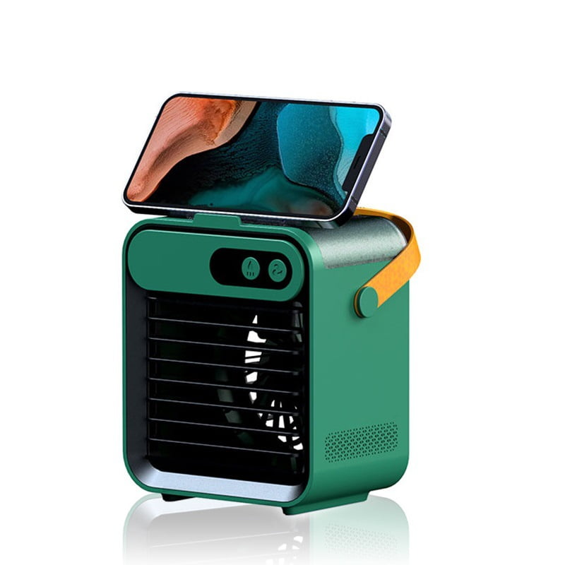 Mini Air Conditioner with Phone Holder, 4000mAh Rechargeable Battery ...