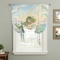 Cute Dinosaur Surfing Tie Up Curtains for Window, Thermal Insulated ...