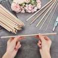 70Pcs Wood Sticks Column Half Round Rectangle Unfinished Wooden Strips ...