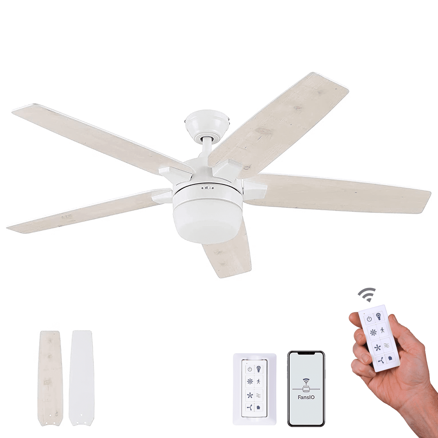 Prominence Home Dorsey 52" Brushed Nickel Modern Ceiling Fan with 5 ...