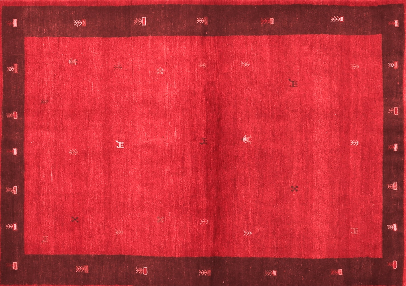 Ahgly Company Indoor Rectangle Abstract Red Contemporary Area Rugs, 2 ...