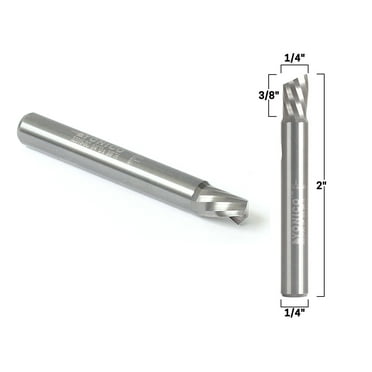 1/4" Diameter O Flute Upcut Spiral End Mill CNC Router Bit - 1/4" Shank ...