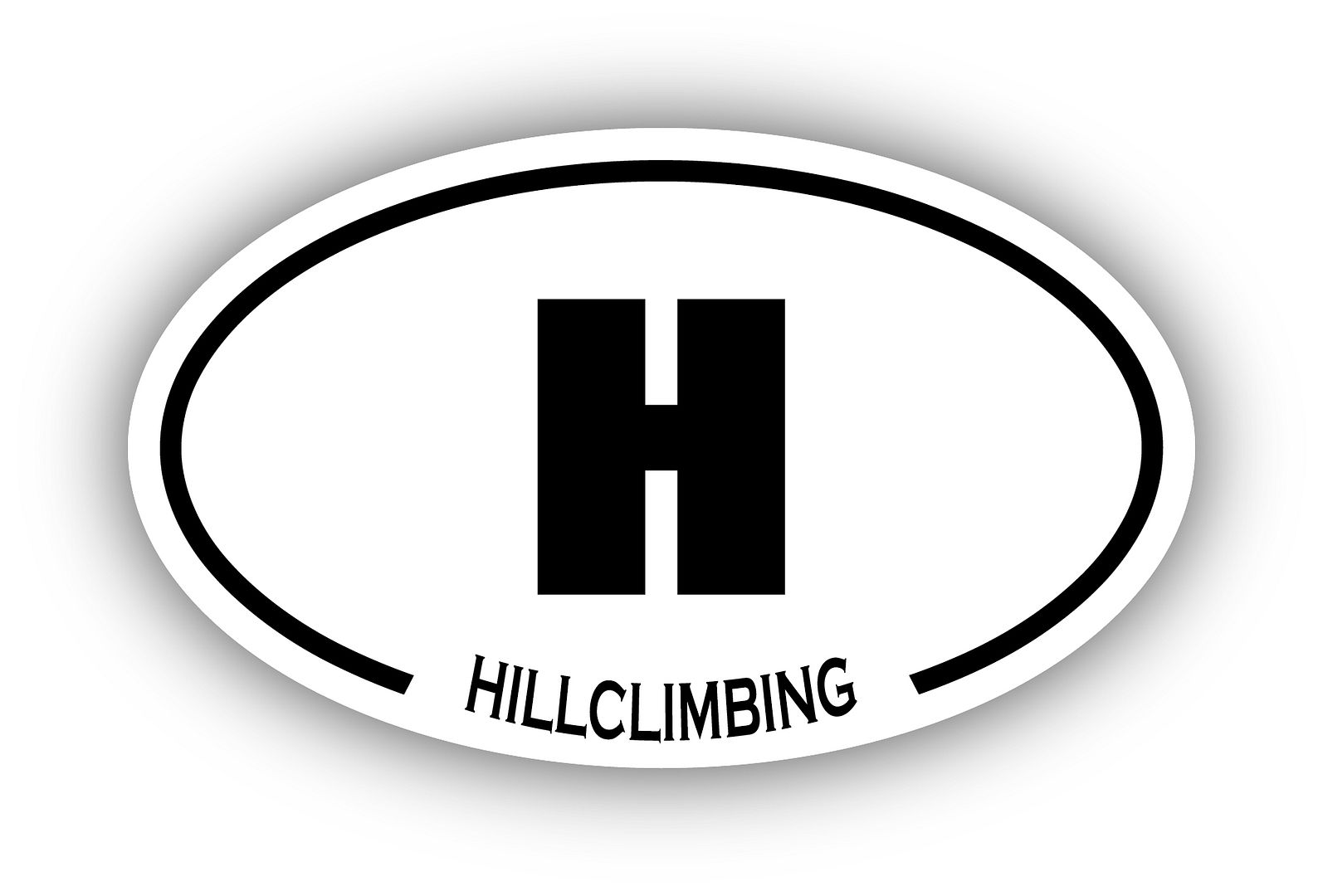 Hillclimbing H Oval Bumper Sticker 3M Vinyl Decal 3 in x 5 in - Walmart.com
