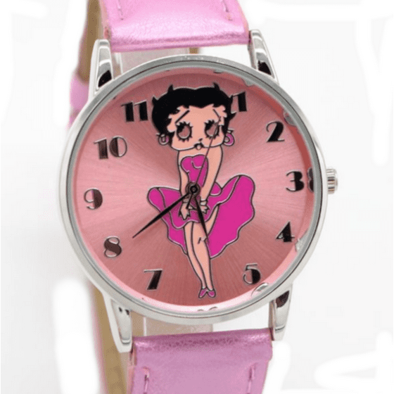 Rowena J - Betty Boop Pink Watch Quartz Woman Light Pink Band and Dial ...