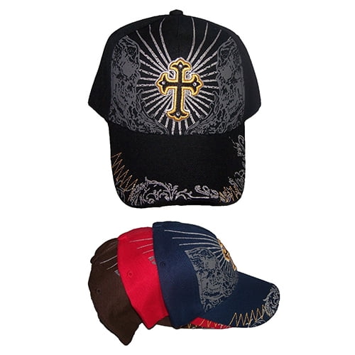 Cross Rhinestones Christian Catholic Baseball Caps Hats Uni-Sex Style ...