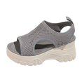 Bibifish Womens Platform Sandals Sleek Knit Mesh Cutout Elastic ...