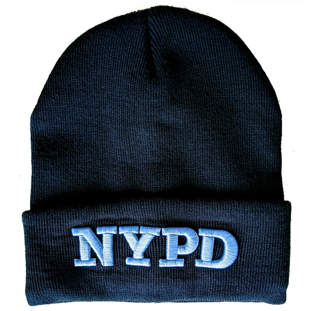 NYPD Winter Hat New York Police Department Navy & White One Size ...