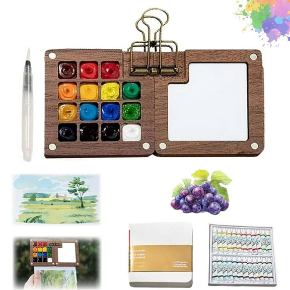 Tobios Watercolor Kit, Tobio Mini Watercolor Set with Picture Book ...