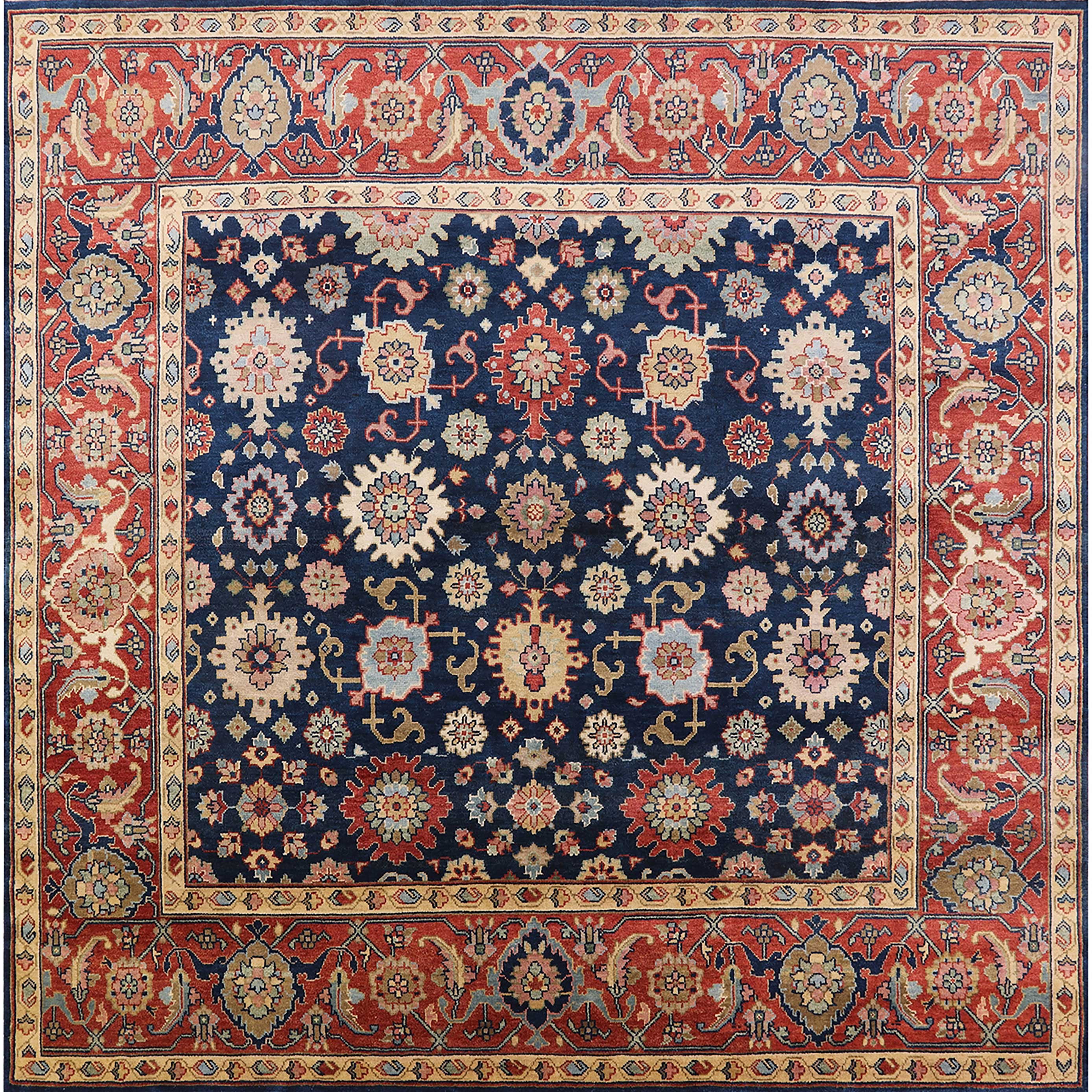 Ahgly Company Indoor Square Mid-Century Modern Camel Brown Oriental ...