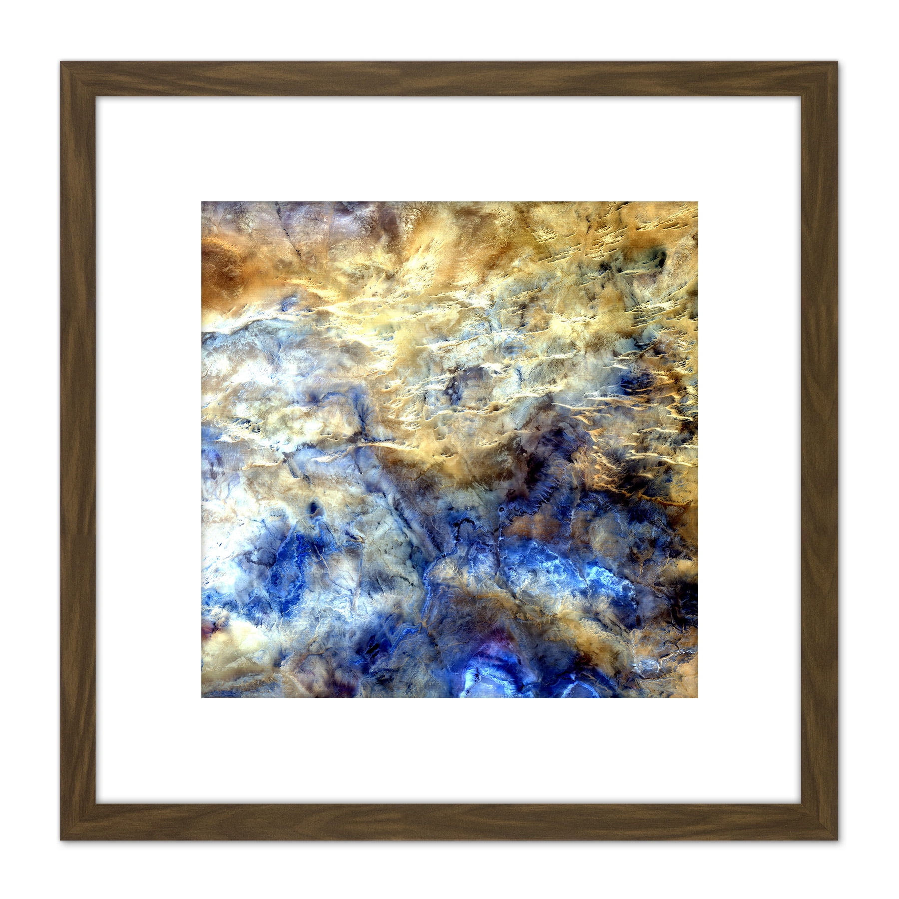 Abstract Paint Swirls Clouds 8X8 Inch Square Wooden Framed Wall Art ...