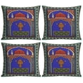 Archway Columns Pillow Covers Set of 4, Vintage Ethic Traditional Blue ...