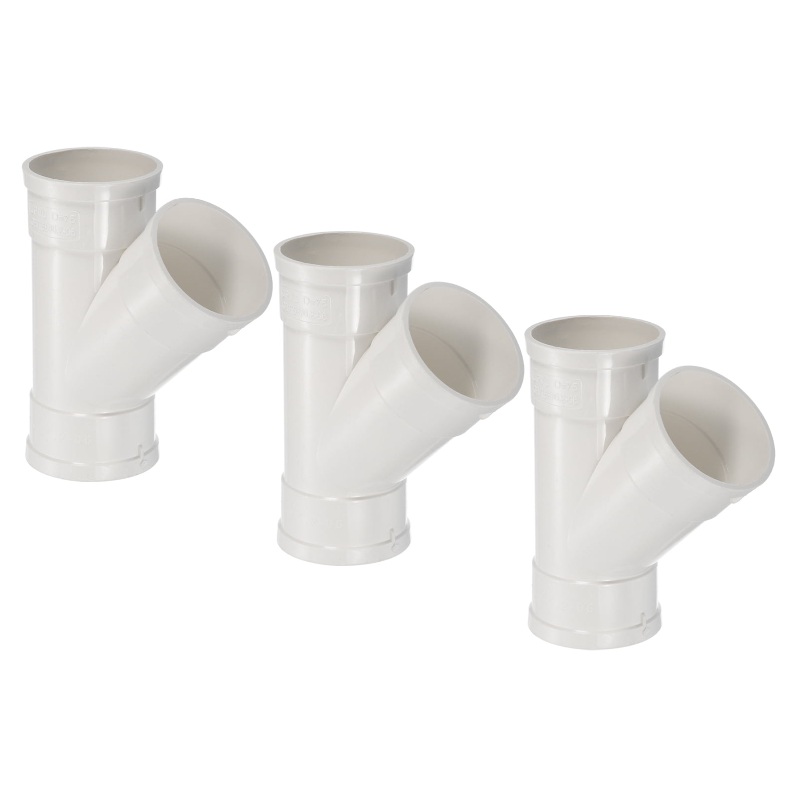 Uxcell Duct Hose Connector 3 Ways Wye Pipe Splitter, 3 Inch, White 3 ...