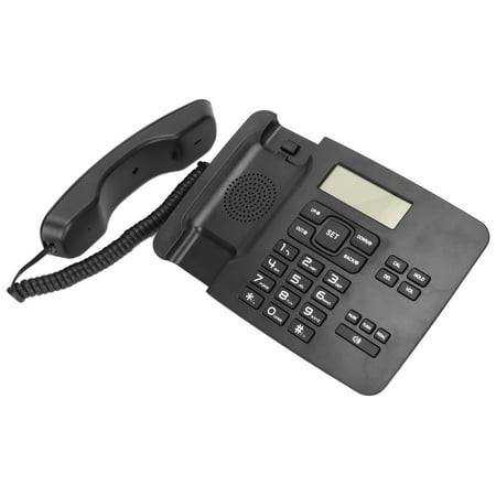 Home Corded Telephone, 16 Digits LCD Display Adjustable Volume Desktop Corded Telephone Pre Dial ...