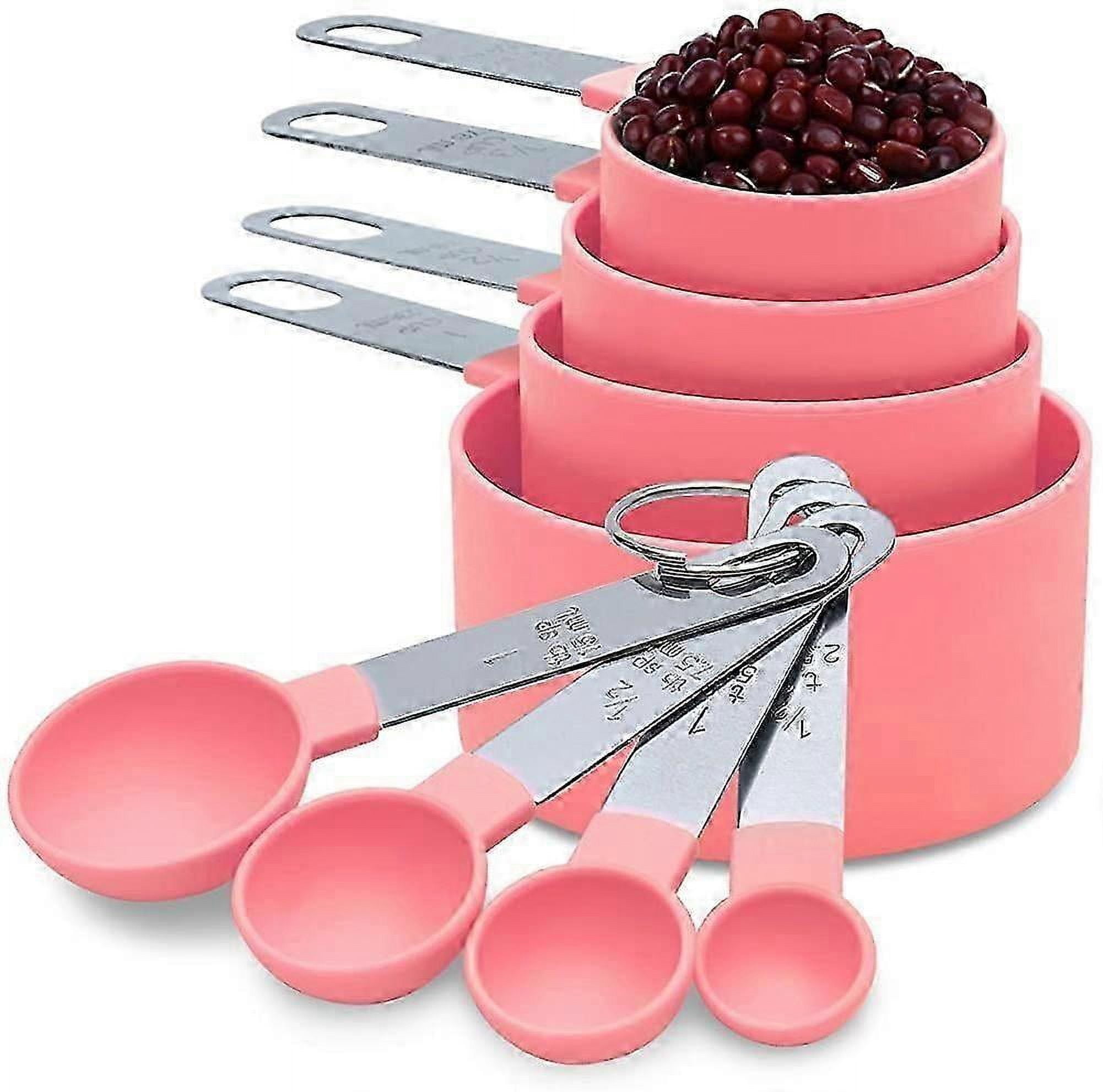 Juego de cucharas medidoras, taza medidora negra con asas de acero ...