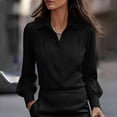 Button Down Shirt with Puff Sleeves Elegant Ruffle Detail Stand Collar ...