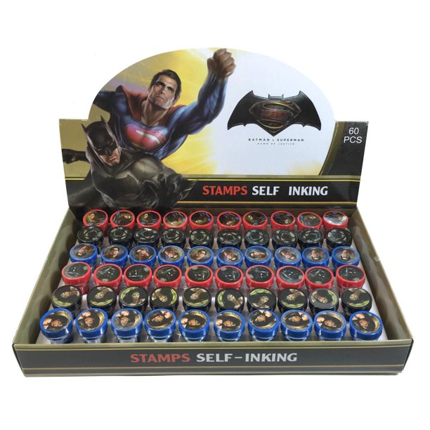 60 PCS Batman v Superman Self-inking Stamp Birthday Party Favors ...