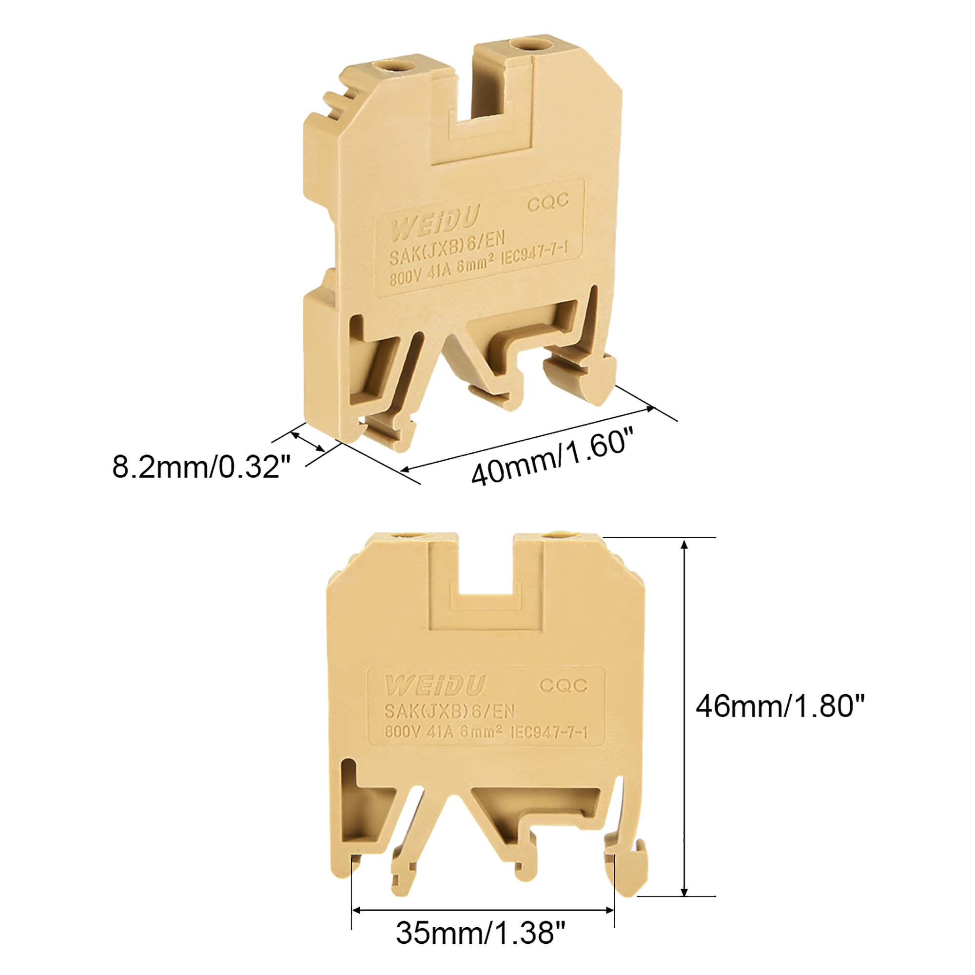 Din Rail Box Uxcell 1 Input 12 Output DIN Rail Terminal Block - 660V ...