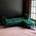 DHP Gracy Coil Sectional Futon in Green Velvet - Walmart.com