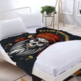 Durable Soft & Warm Flannel Blanket - Cozy Skull Design with Red & Gold ...