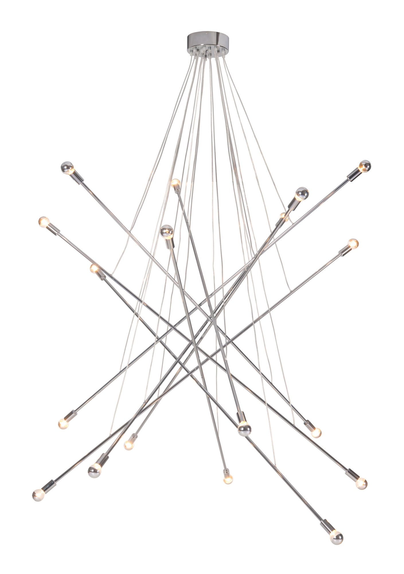 Pendant Ceiling Light Fixture, Steel Metal, Chrome, Living Kitchen ...