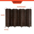 NiamVelo 8 Panel Room Divider, Folding Privacy Screen, Portable Wood ...