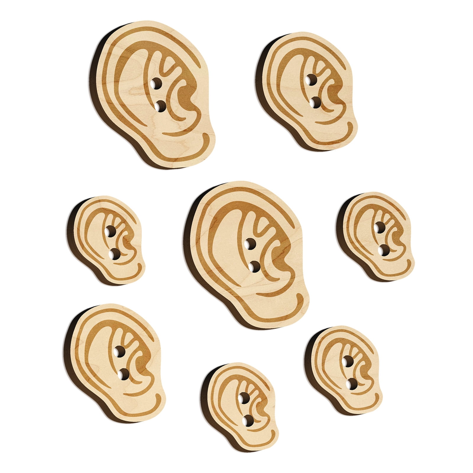 The Human Ear Wood Buttons for Crochet Knitting Sewing DIY Craft - 1.00 ...