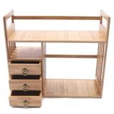 Desktop Bookshelf Wood Storage Rack Adjustable Display Table Shelf ...