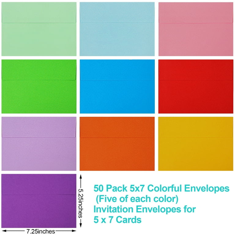 5 X 7 Colored Envelopes 5x7 Envelopes Jam Paper A7 Colored Invitation