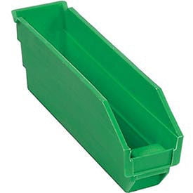 Plastic Shelf Bin Nestable 2-3/4"W x 11-5/8"D x 4"H Green, Lot of 24 ...